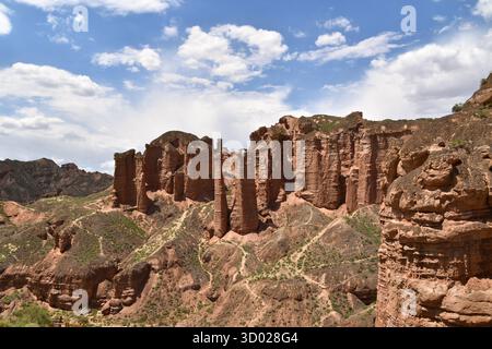 The Sandstone Pillars at Binggou Danxi Landform in Gansu Province ...