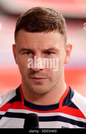 England captain George Williams during a launch event at Wembley ...