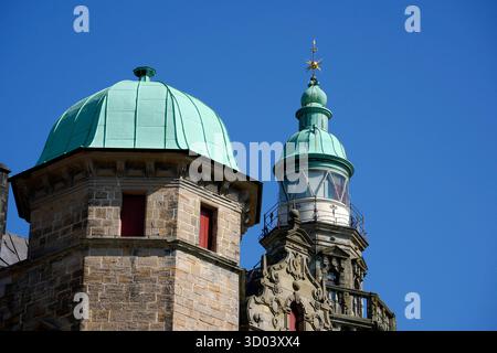 Detail of tower of Kromborg castle know as hamlet shakespeare legend ...