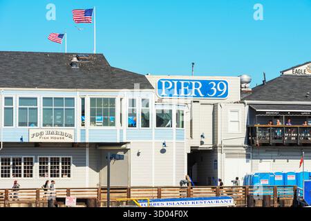 The Pier 39 Sign in Fisherman's Wharf - San Francisco, California Stock ...