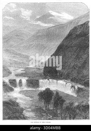 Source of the Jordan, illustration from 1869. Following it's mapping by ...
