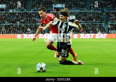 Anthony Gordon Of Newcastle United is fouled by Ethan Ampadu Of Leeds ...