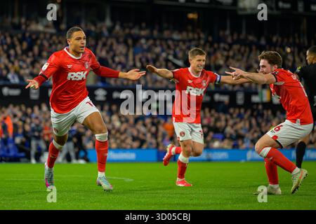 Miles Leaburn of Charlton Athletic celebrating his goal to make it 1-2 ...
