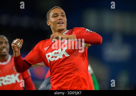 Miles Leaburn of Charlton Athletic celebrating his goal to make it 1-2 ...
