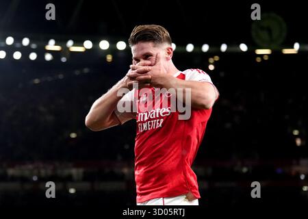 Arsenal's Viktor Gyokeres celebrates scoring their side's second goal ...