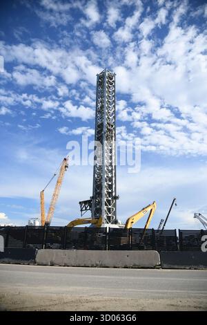 Starship 38 preparations prior to a static fire test on the orbital ...