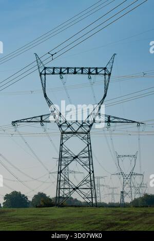 Electricity pylon and nature, real life photo Stock Photo - Alamy
