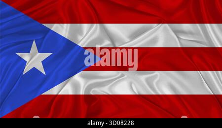 Close-up of waving flag of Puerto Rico. Animation. Patriotic background ...