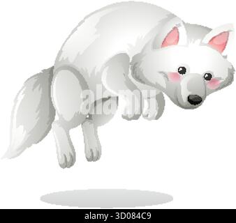 Arctic fox. Vector illustration of a fluffy northern polar arctic fox ...