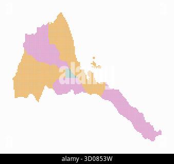 Eritrea Dot Map. Country Digital Style Shape. Eritrea vector image ...