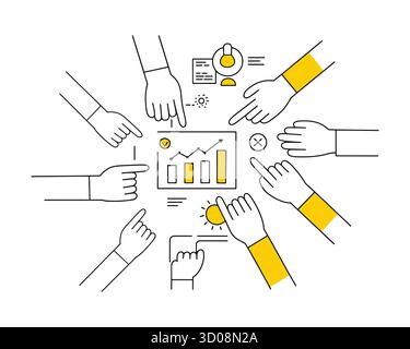 collaborative hands design Stock Vector Image & Art - Alamy