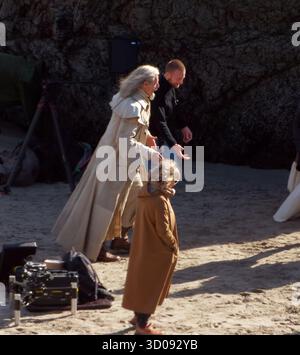 Harry Potter location filming at Kynance cove, Cornwall, A Warner bros ...