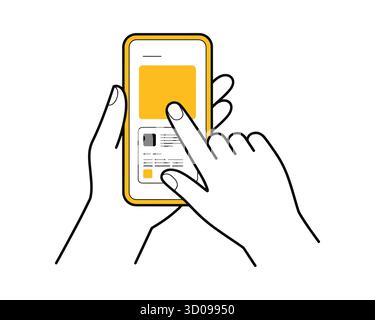 hand touching smartphone screen Stock Vector Image & Art - Alamy
