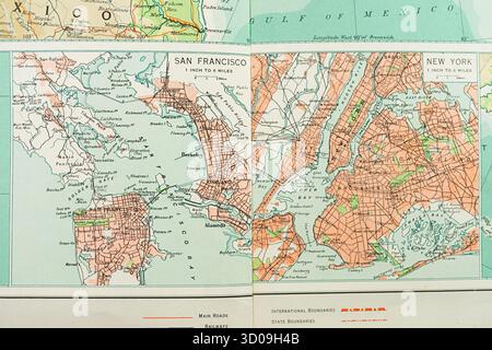 This image shows detailed annotations to historical maps, reflecting ...