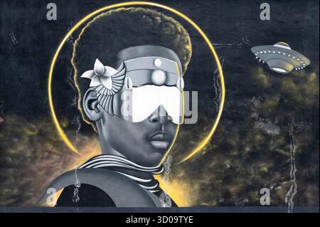 Benin, Cotonou, the largest street art wall in the world along the ...