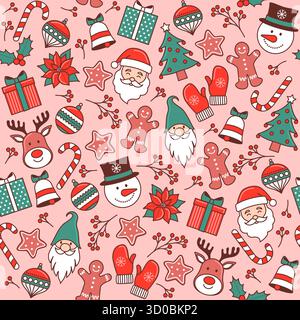 Christmas, new year seamless pattern, snowflakes on blue. Vector icons ...