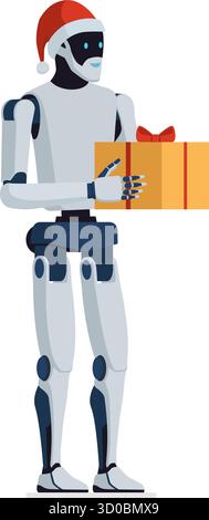 Santa Claus holding Christmas gift bag illustration Stock Vector Image ...