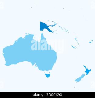 Map of Oceania with countries. Just a simple continent border map with ...