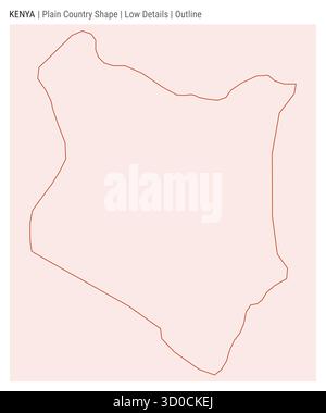 Kenya plain country map. Low details. Solid style. Shape of Kenya ...
