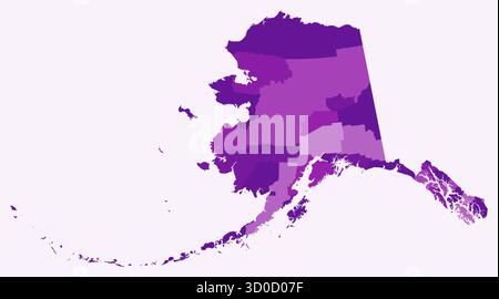 Map of Alaska with counties. Just a simple state border map with county ...