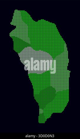 Dominica dotted map. Digital style map of the country on white ...