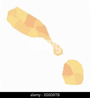Nevis dotted map. Digital style shape of Nevis. Tech icon of the island ...