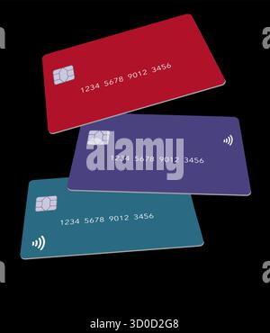 bank credit card commerce business vector illustration hand drawing ...