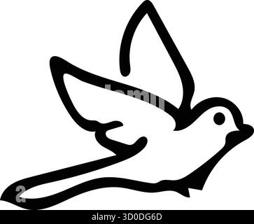 Bird line art image icon design illustration template Stock Vector ...