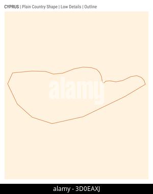 Cyprus vector map outline, line, linear. Cyprus black map on white ...