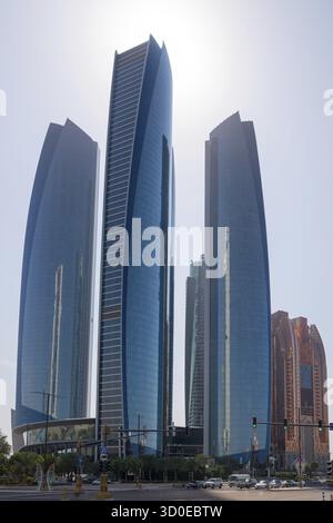 ABU DHABI, UAE - NOVEMBER 5: Etihad Towers on November 5, 2013 in Abu ...