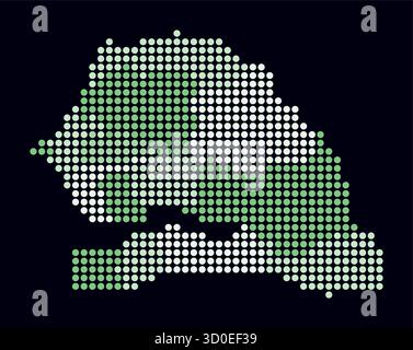 Senegal map in dark color, oval map with neighboring countries. Vector ...