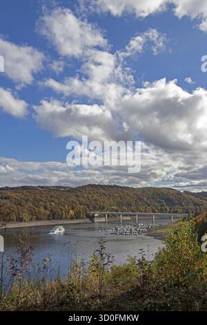 Marina, excursion ship, Talbruecke, Sondern, Olpe, Biggesee, Sauerland ...