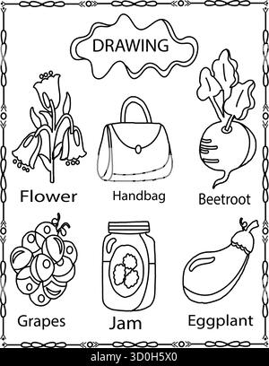 Cucumber doodle outline for colouring illustration Stock Vector Image ...