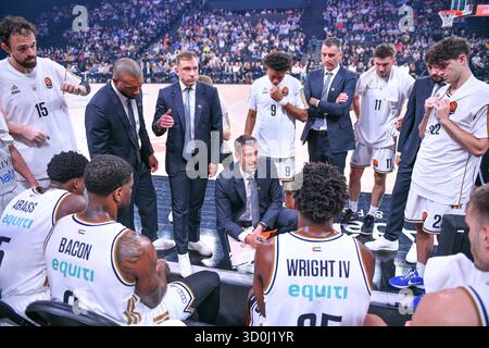 LDLC ASVEL team moment with coach Pierric Poupet during the French ...