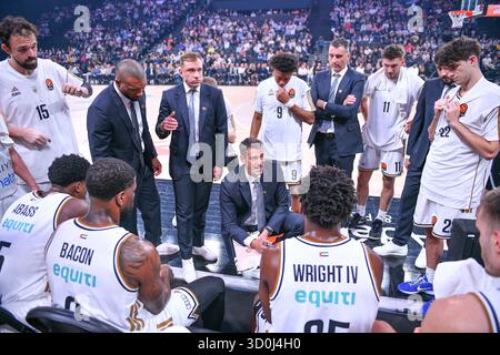 LDLC ASVEL team moment with coach Pierric Poupet during the French ...