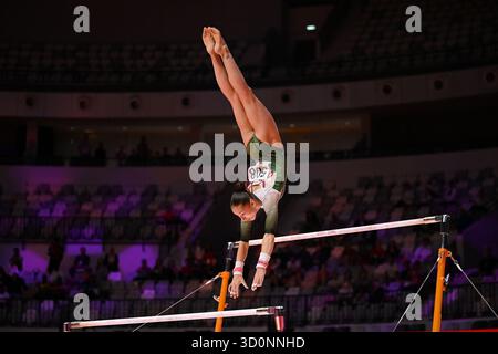 October 24, 2025, Jakarta, Indonesia: SYQUE CAESAR pulls a mat during ...