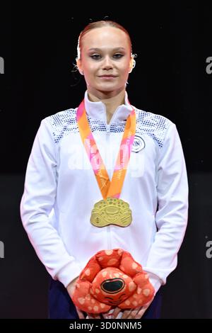 October 24, 2025, Jakarta, Indonesia: SYQUE CAESAR pulls a mat during ...