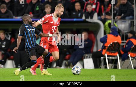 from left: Konrad Laimer (Bayern), Jeanuel Belocian Munich, November 1 ...