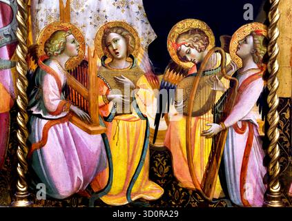 Coronation of the Virgin with four Musical Angels and Saints Francis ...