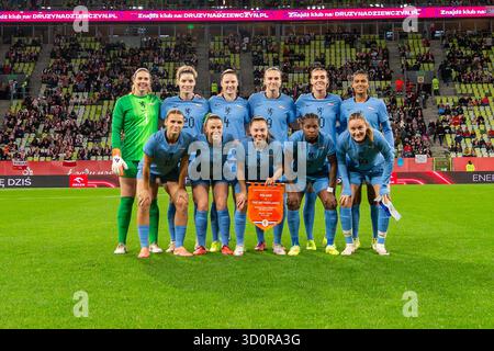 Netherlands' starting players pose for a team photo at the beginning of ...