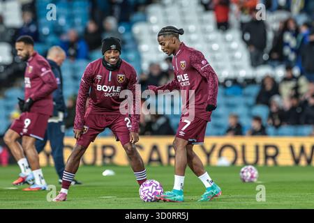 7, Crysencio Summerville of West Ham United is chased by 38, Jackson ...