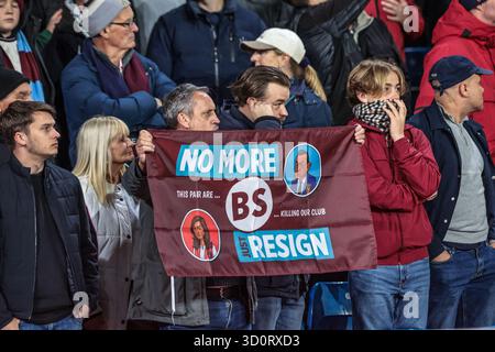 West Ham fans protest during the Premier League match Wolverhampton ...