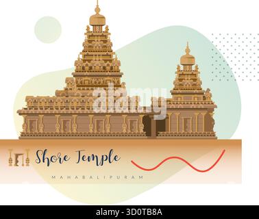 Shore Temple Complex - Mahabalipuram - Tamil Nadu - Stock Illustration ...