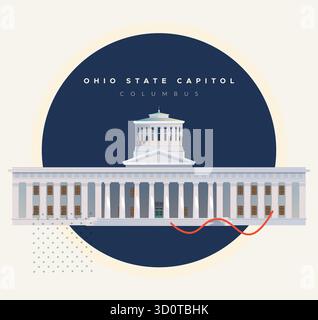 Ohio Statehouse - State Capitol in Columbus - Stock Illustration as EPS ...