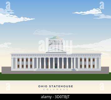 Ohio Statehouse - State Capitol in Columbus - Stock Illustration as EPS ...