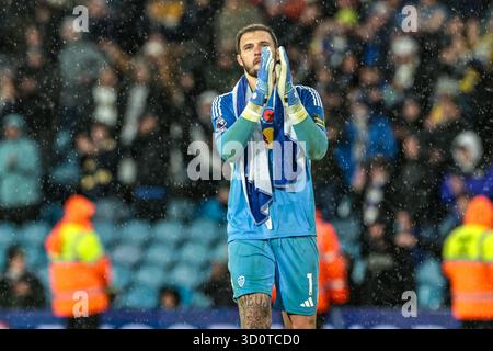 Leeds United goalkeeper Lucas Perri during the Premier League match ...