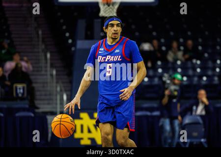 DePaul guard RJ Smith, center, and St. John's forward Rubén Prey, right ...