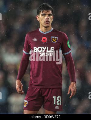 Mateus Fernandes of West Ham United celebrating his goal to make it 1-0 ...