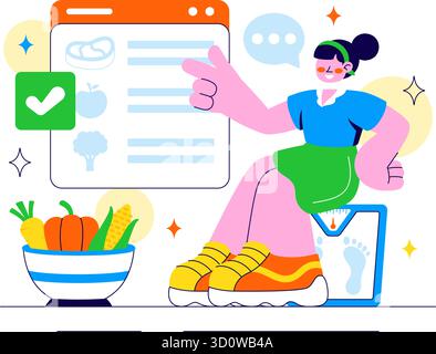 Personalized Nutrition Plan Vector Illustration Featuring Healthy Food ...