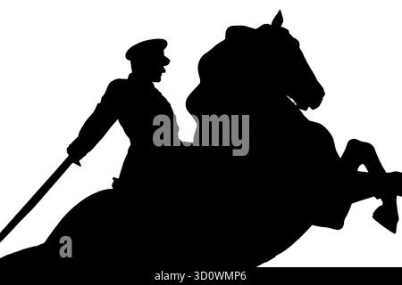 A silhouette illustration of Mustafa Kemal Ataturk, the founder of the ...
